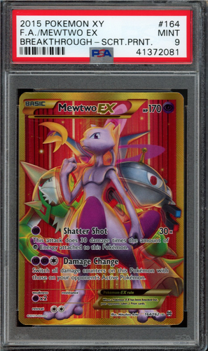 2015 POKEMON XY BREAKTHROUGH #164/162 MEWTWO EX FA BREAKTHROUGH SECRET ...