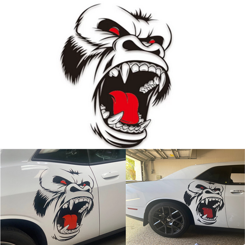 Car Vinyl Decal Stickers Horror Ape Totem Graphic For Body Side Door ...