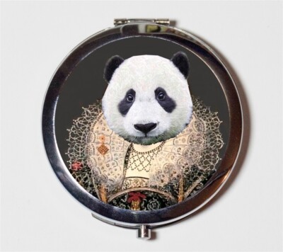 Aristocrat Panda Anthropomorphic Compact Mirror Make Up Pocket Mirror ...