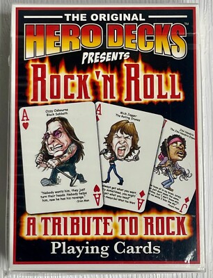 Hero Decks Rock n' Roll Complete SEALED Deck Playing Cards Kurt Cobain ...