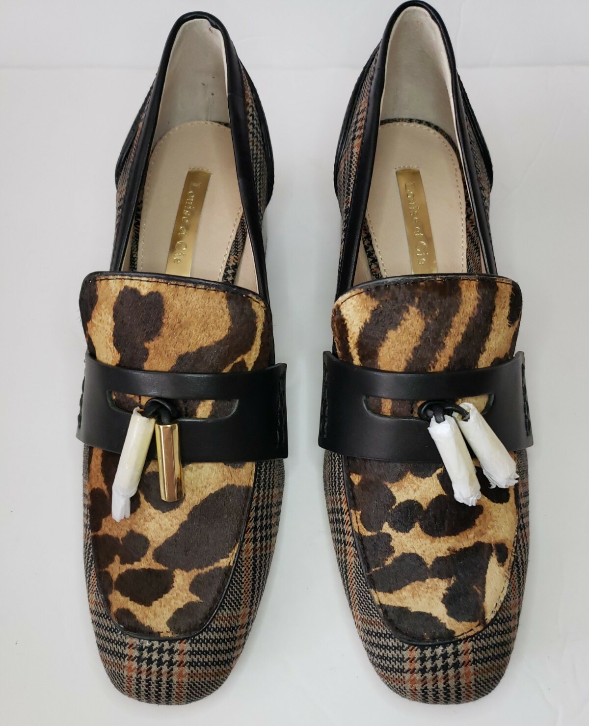 NWT Louise et Cie Lanton3 Calf-Hair Plaid Loafer Pumps Womens 5 Unique ...