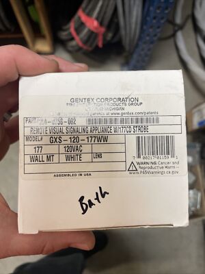 Gentex #GXS-120177WW, Fire Alarm Strobe Only, 120 VAC, Wall, White, 177 ...