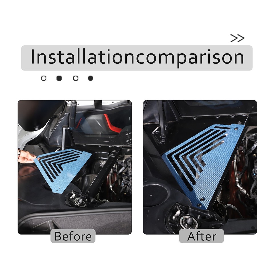 Blue Dry Carbon Fiber Engine Bay Side Cover Frame For Corvette C8 Coupe ...