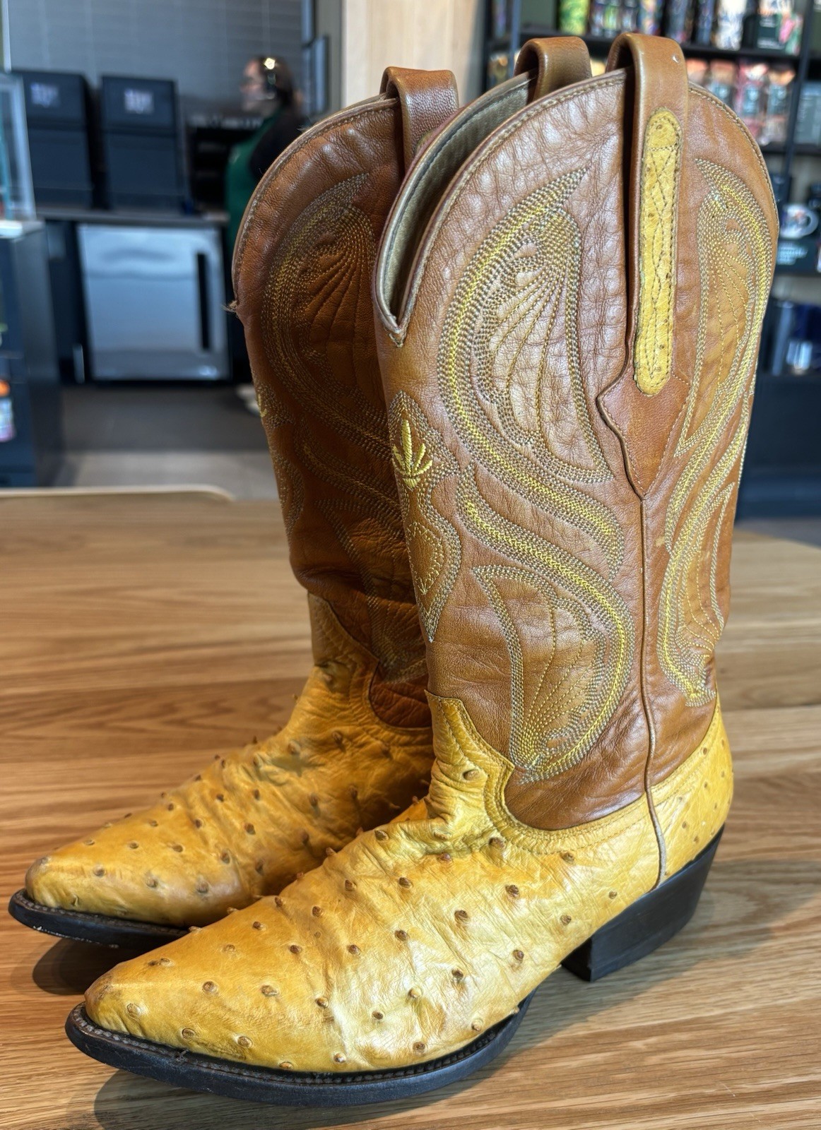 Cuadra Men’s Size 6 D Peanut Brittle Full Quill Ostri… - Gem