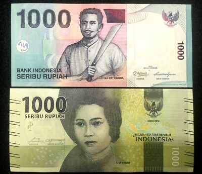 Indonesia Note TWO 1000 Rupiah Banknote Currency BILLS UNC - Collectors ...