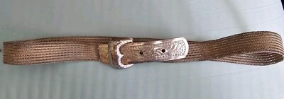 Sterling Silver Mesh Belt Floral Designer . Heavy . Solid . | eBay