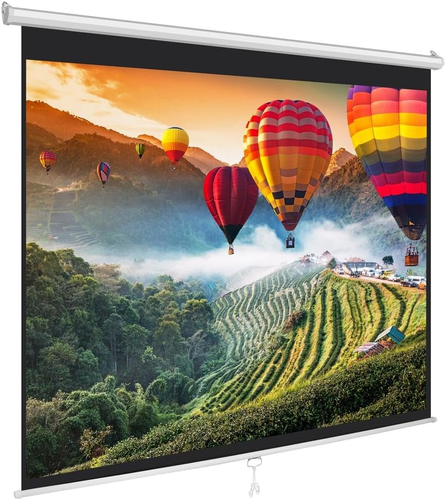 Manual Pull-Down Projector Screen - Universal 72-Inch Roll-Down ...