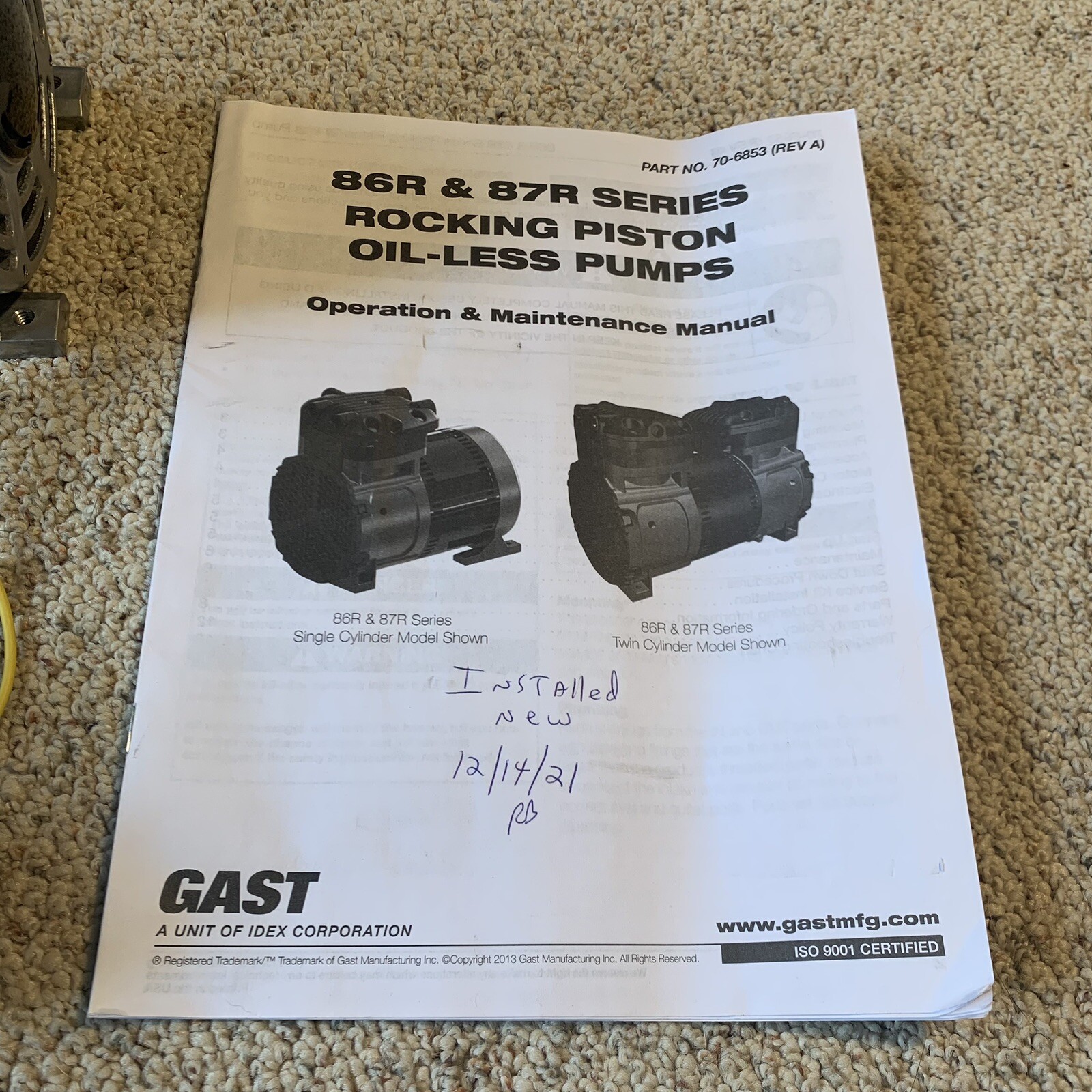 Gast 86R123-101-N170X Vacuum Pump for sale online | eBay