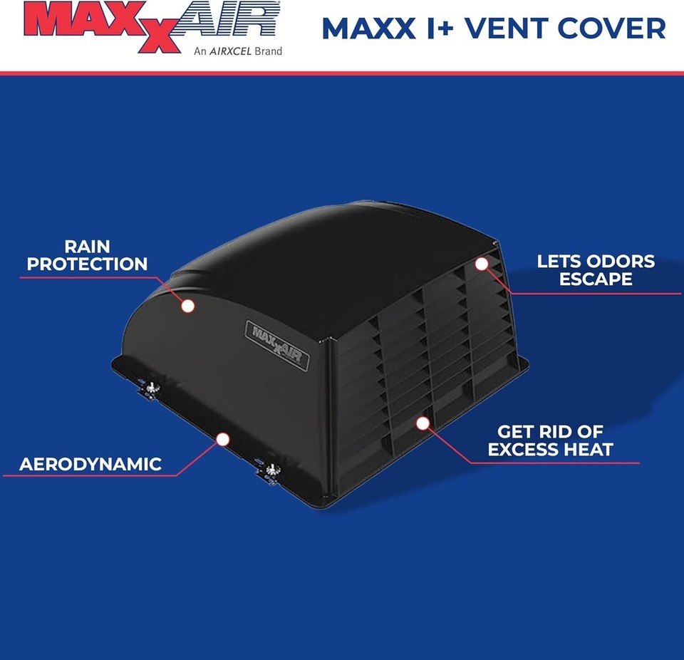 Maxxair Maxx I Vent Cover for 14x14 RV Roof Fans Leak Protection Sleek ...