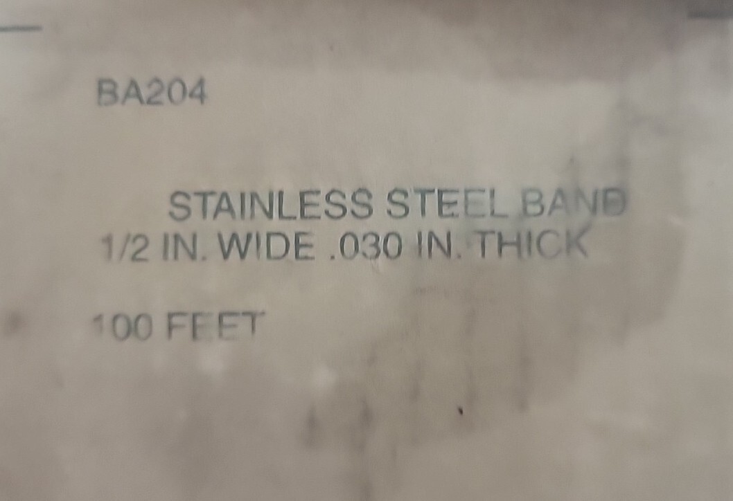 ISO BA204 BAND-IT Type 201 Stainless Steel Strapping 1/2" ' x 0.030 ...