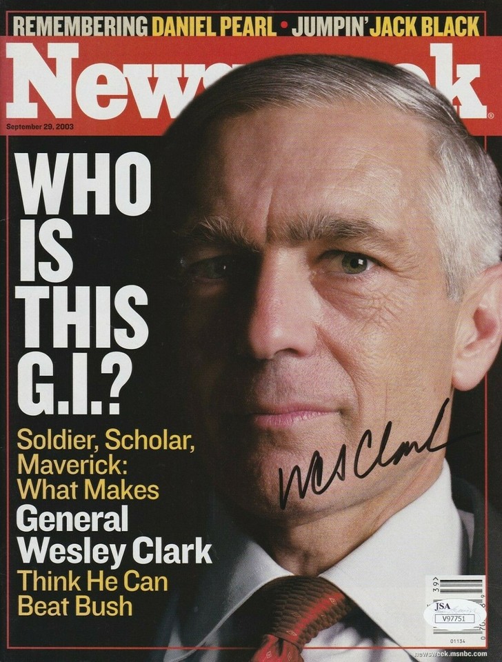 Wesley Clark Signed Newsweek Magazine w/ JSA COA #V97751 Wes General | eBay