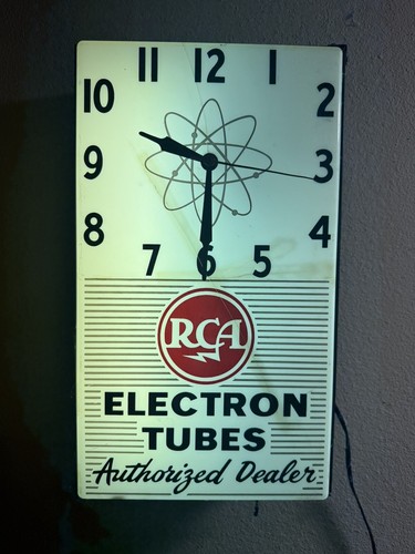 VTG RCA Electron Tubes Lighted Sign Clock - Not Working | eBay
