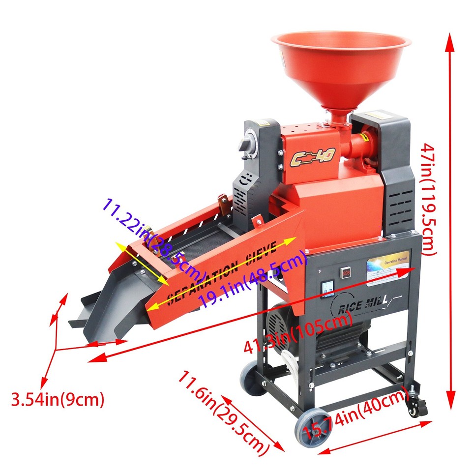 220V Millet Peeling Rice Milling Machine Upper 2.5mm & Lower 2.2mm ...