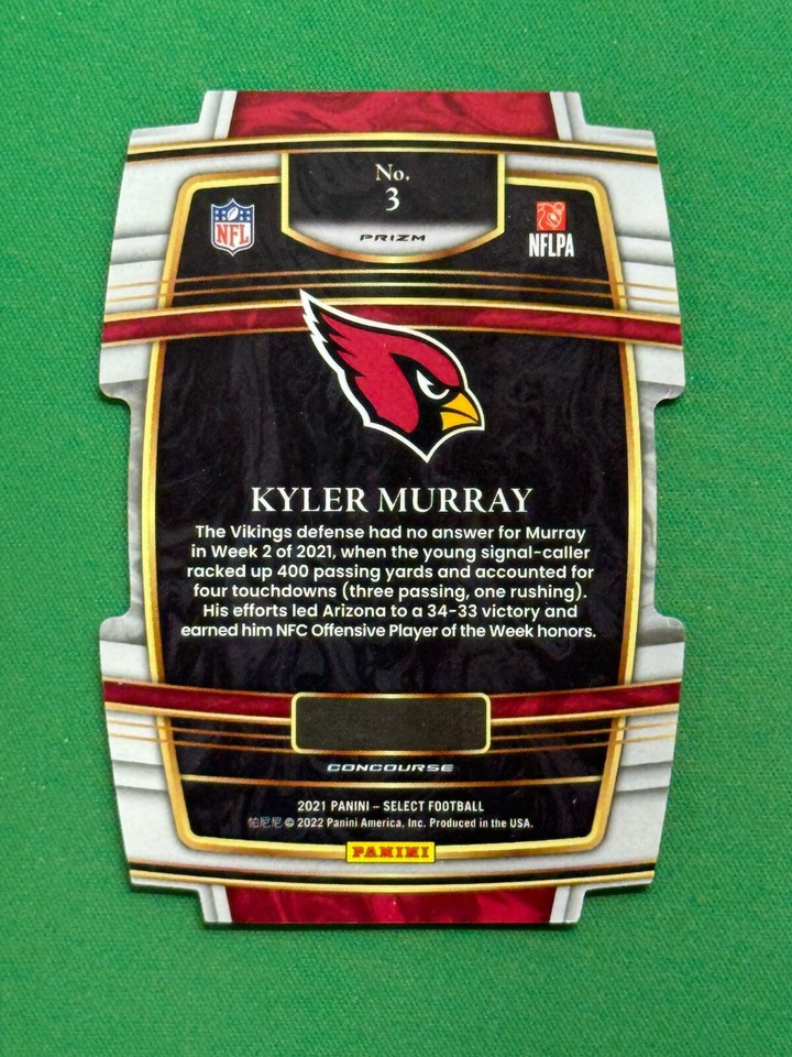 2021 Panini Select Football #3 Kyler Murray Silver Prizm Die-Cut | eBay
