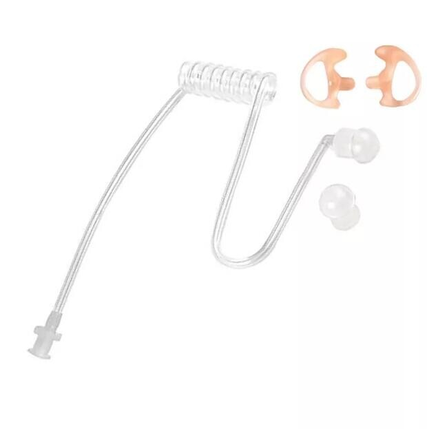 Clear Acoustic Ear Tube + Flesh Earmold Radio Earpiece Headste Mic | eBay