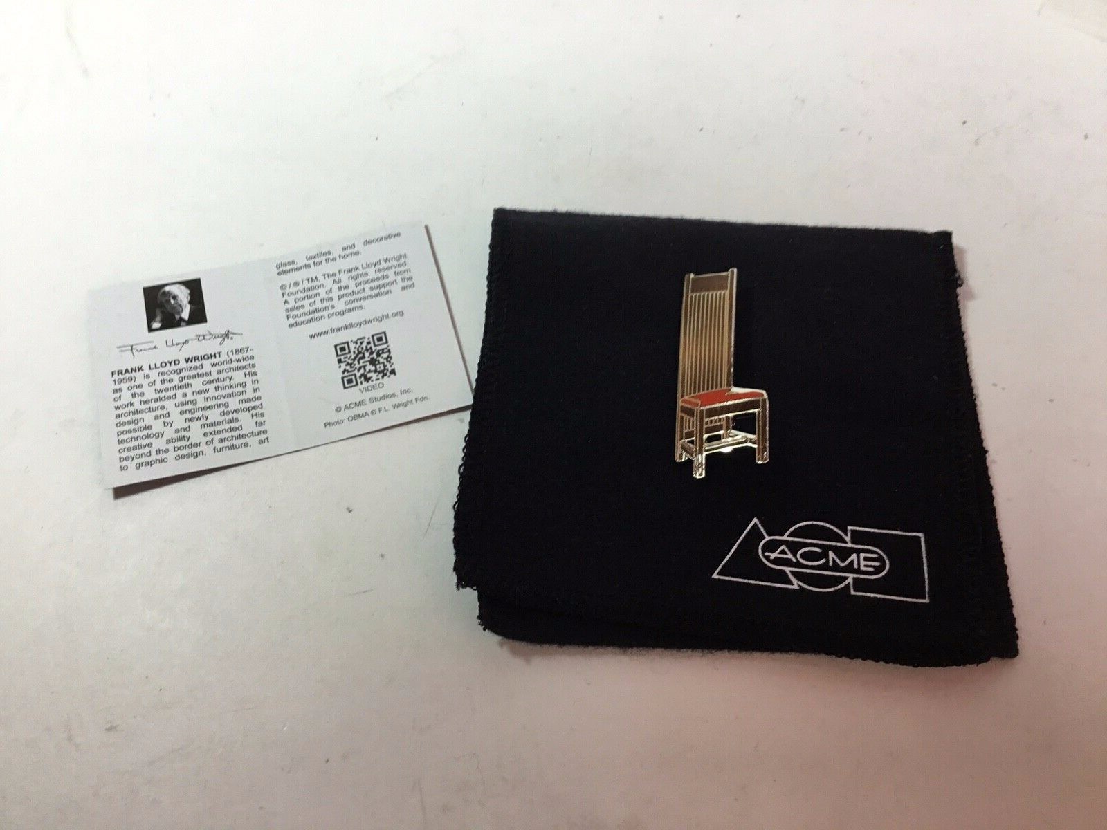 Vintage ACME Studio FRANK LLOYD WRIGHT “Willits Chair” Enamel Brooch ...