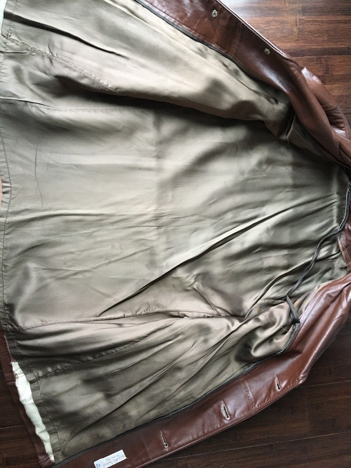 Vintage 1970's Size 42 Brown Leather Rockabilly Western Pimp Jacket ...