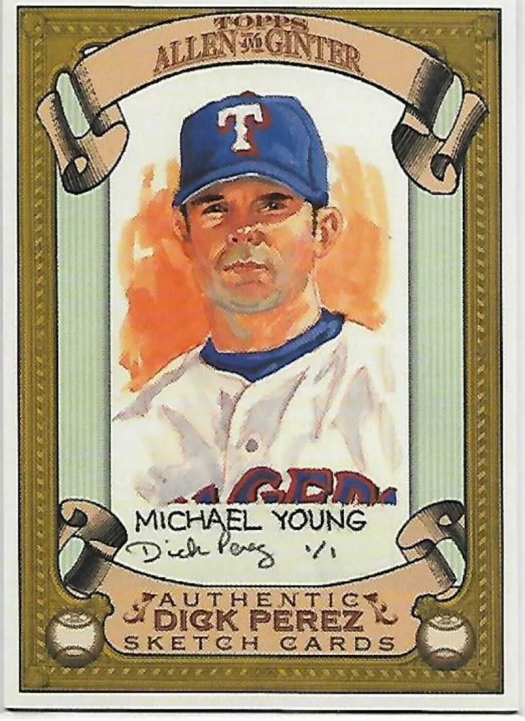 2007 Topps Allen and Ginter Dick Perez #28 Michael Young Baseball Card ...
