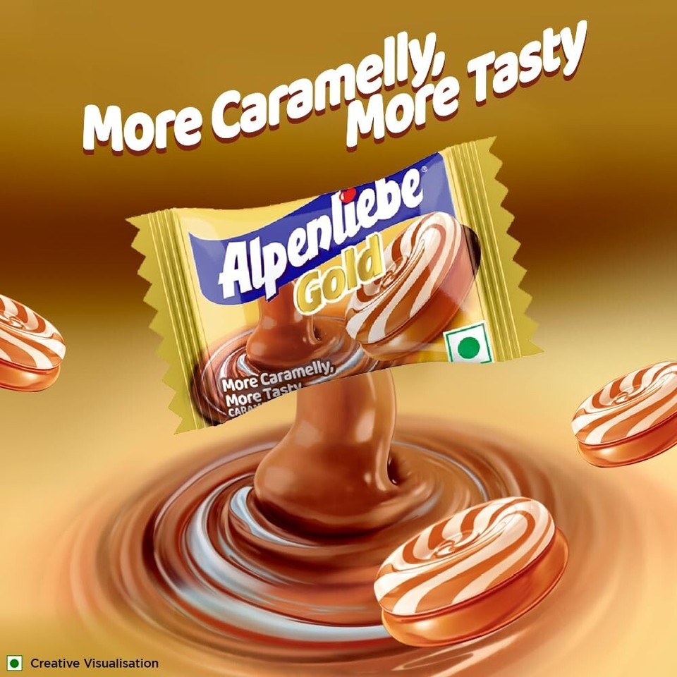 Alpenliebe Gold Caramel Candy Strawberry Flavour 100 Pc Pouch 324g ...