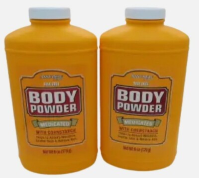 2 New Medicated Body Powder With Cornstarch 6-oz Talc Free Triple ...