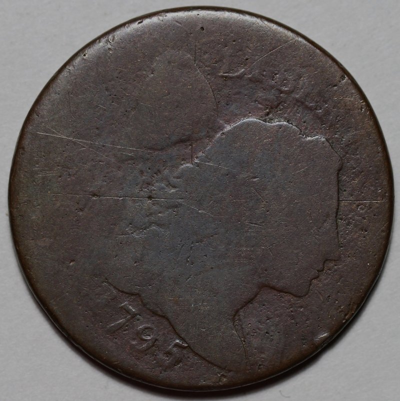 1795 Liberty Cap Large Cent - Plain Edge - Off Center - 1c Copper Coin ...