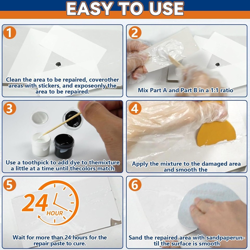 Fiberglass Boat Repair Kit (Color Match), Marine Fiberglass Repair Kit ...