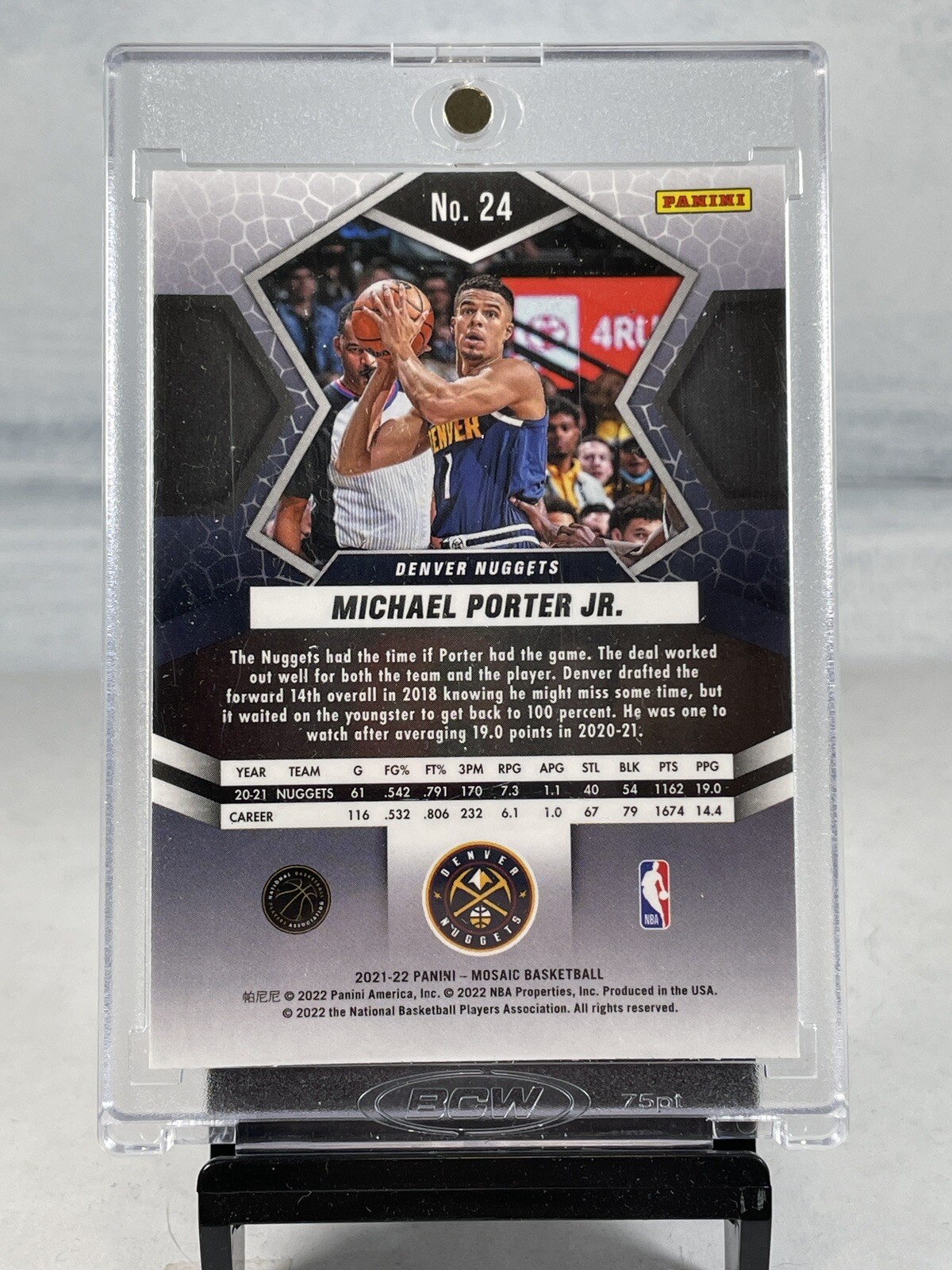 2021-22 Panini Mosaic Michael Porter Jr. #24 Denver Nuggets Basketball ...