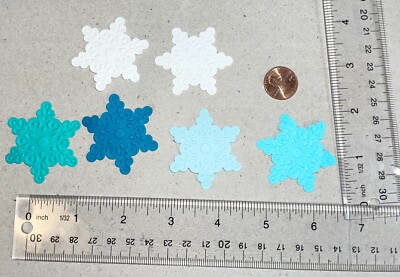 ️10 EMBOSSED SNOWFLAKES cardstock paper die cut embellishments .. | eBay