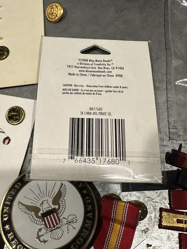 US Military Medals Ribbons Insignia Lot Vanguard CIB Good Conduct Navy ...