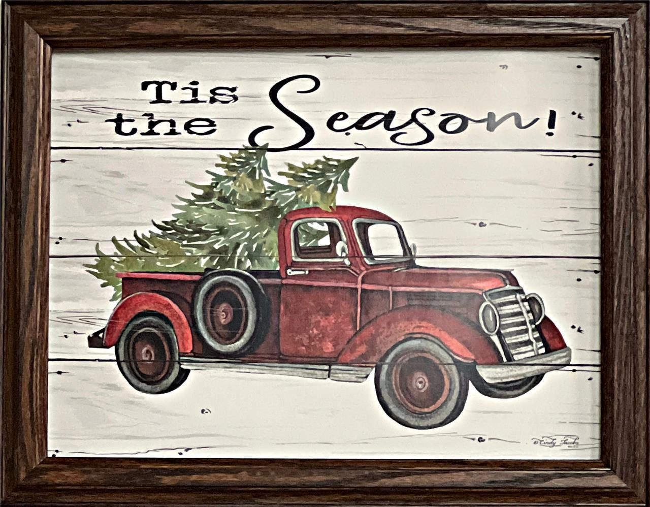 Cindy Jacobs Framed Christmas Tree Art Tis the Season (18.5x14.5) | eBay