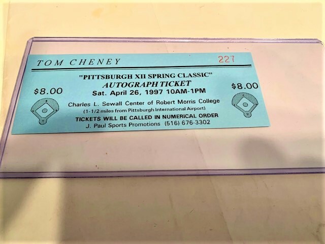 TOM CHENEY(D) SIGNED ONL BASEBALL 1960 PITTSBURGH PIRATES WORLD SERIES ...