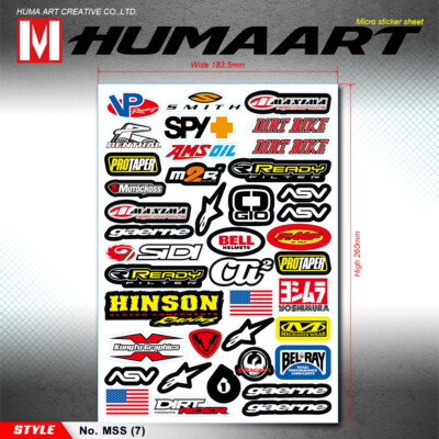 Motocross Sponsor Decals Stickers Kit Car ATV Helmet Dirt Bike Exhaust ...