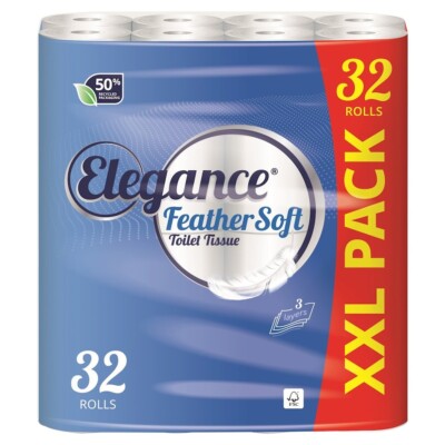 Toilet Tissue !Feather Soft - 32 XXL Rolls - 3 Ply Luxury & Sustainable ...