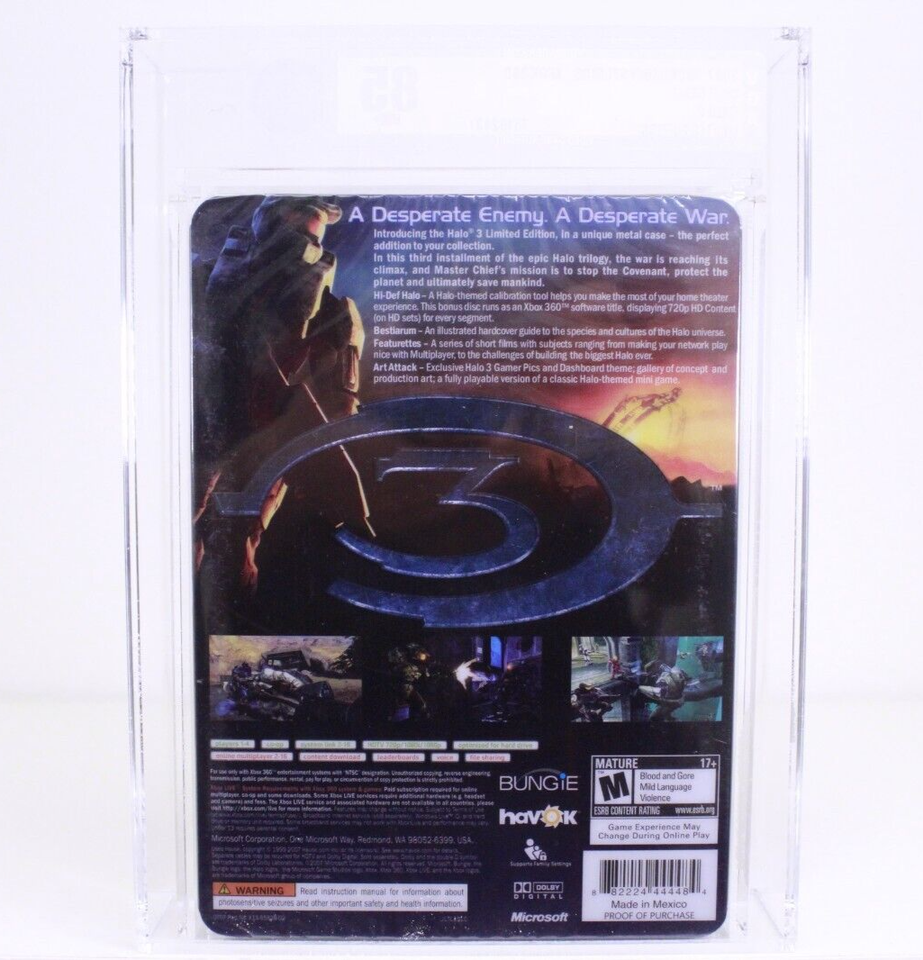 Halo 3 III Limited Edition New XBOX 360 2007 Factory Seal VGA Grade 85 ...
