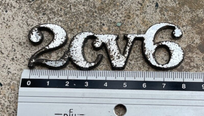 Citroen 2CV 6 2CV6 ancien insigne badge emblème plaque monogramme logo ...