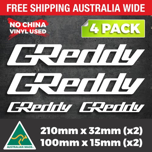 4 x GREDDY Sticker Decal DRIFT Turbo Performance Car JDM Race Window ...