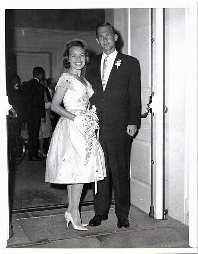 Terry Moore Stuart Cramer Wedding Original Stamped Press Photo with ...