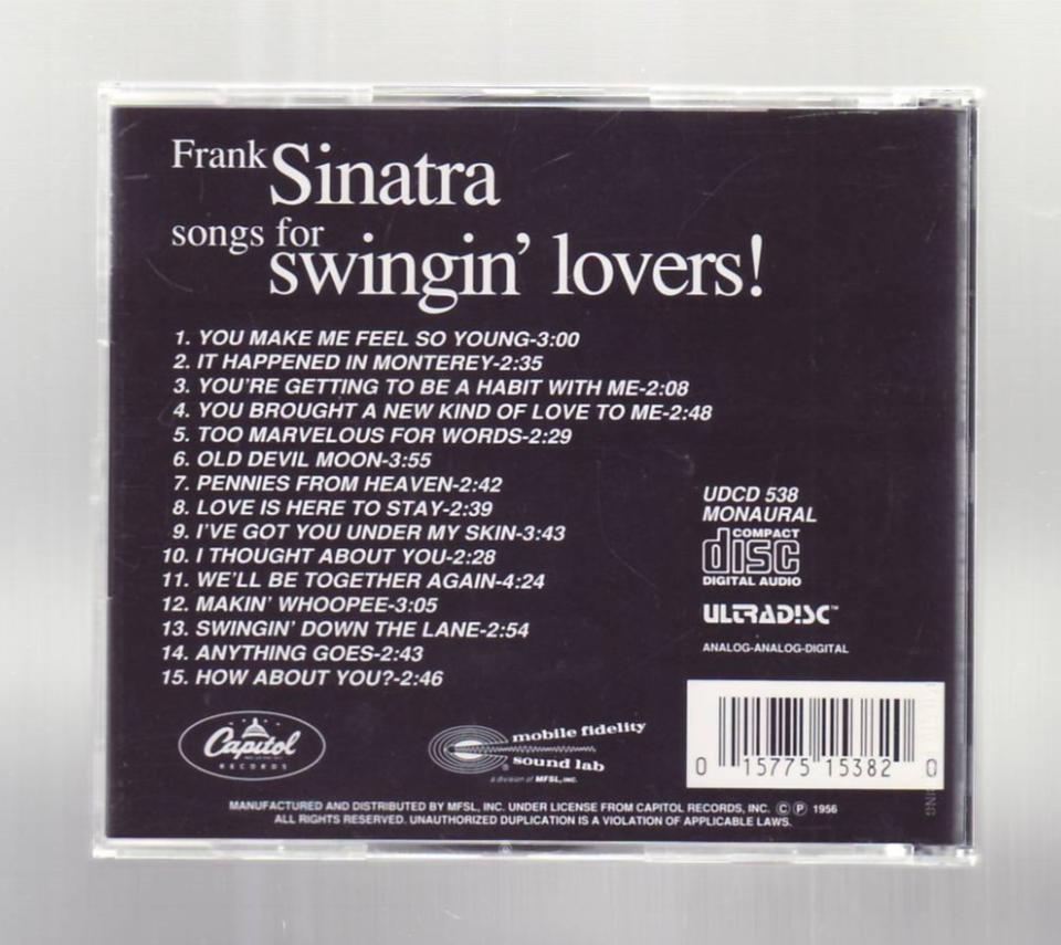 (CD) FRANK SINATRA - Songs For Swingin' Lovers! / MFSL Gold Disc | eBay
