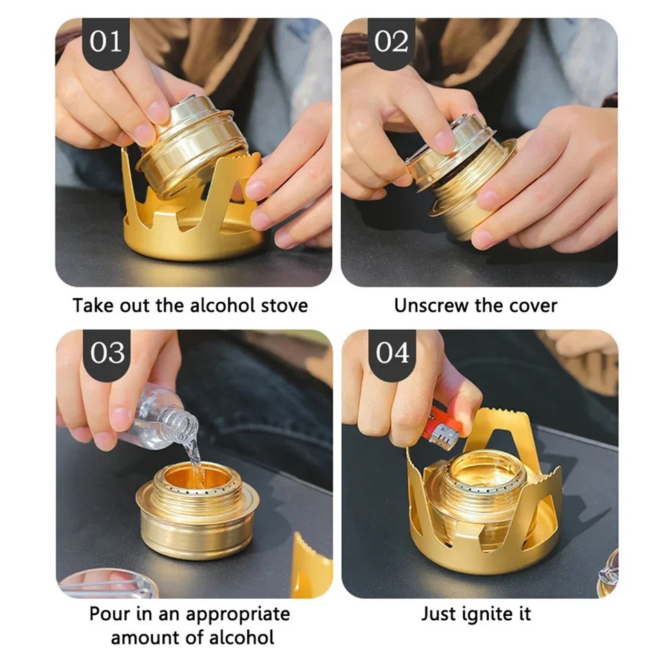 Mini Spirit Burner Alcohol Stove Outdoor Camping Hiking BBQ Picnic Tool ...