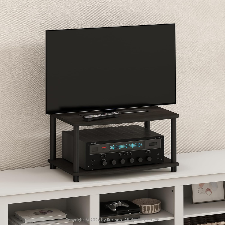TURN-N-TUBE TV Stand, 2-Tier No Tools Elevated Entertainment Center, TV ...