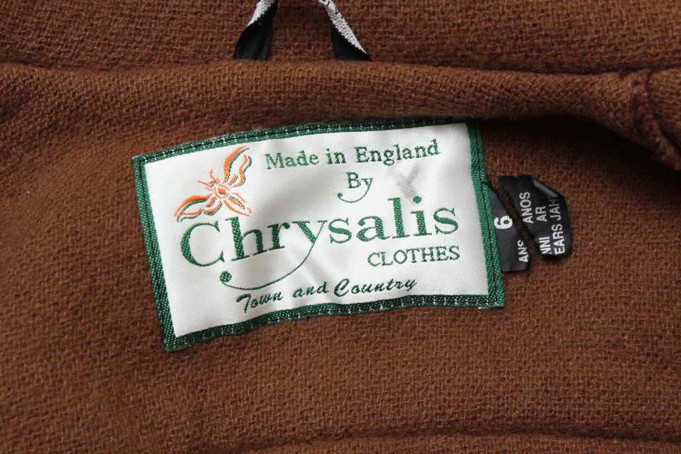 Chrysalis Country Clothing Tweed Wool Brown Hooded Toggle Coat Size 6 ...