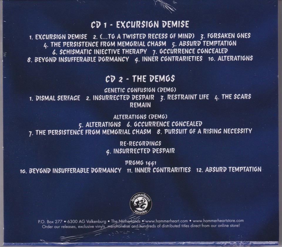 Invocator 1991 2CD - Excursion Demise (2022 Remaster Slipcase ...