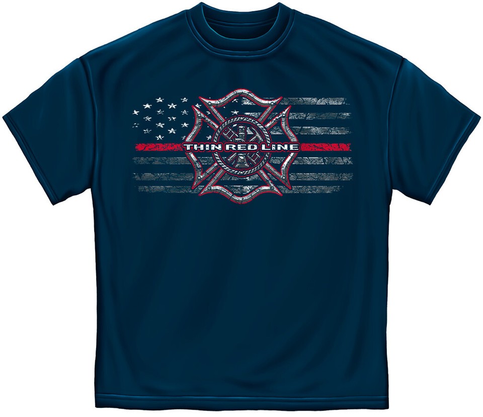 FIREFIGHTER THIN RED LINE T-Shirt - PreShrunk Cotton - 6 Sizes | eBay