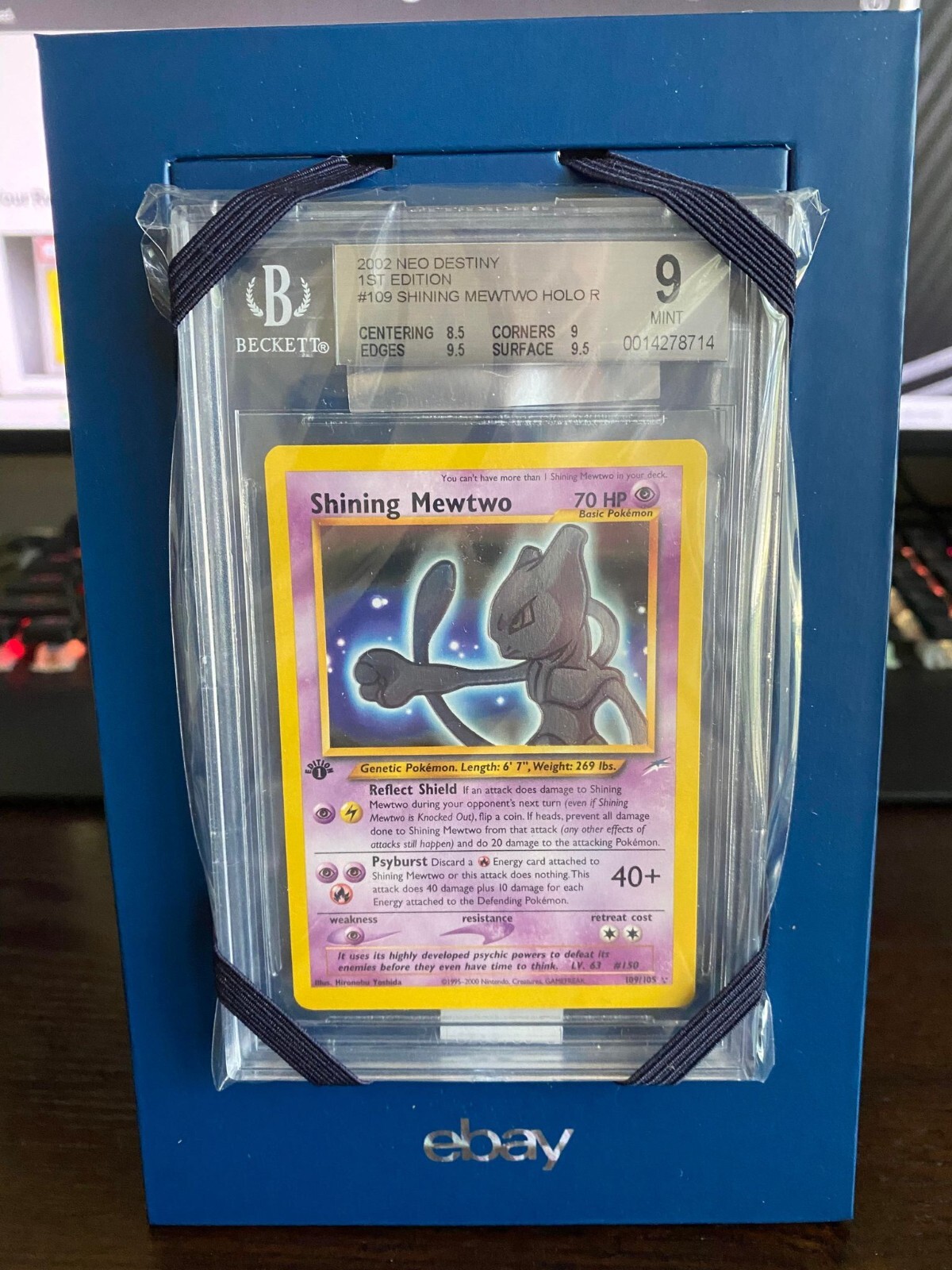 Pokémon TCG Shining Mewtwo Neo Destiny 109 Holo 1st Edition Shiny Holo ...