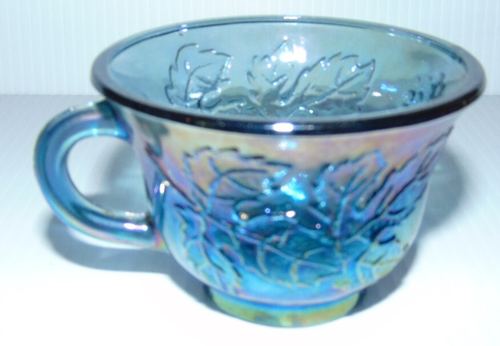 VTG Blue Carnival Glass Mini-Mug (2.5" Tall x 3.5" Wide) GC | eBay