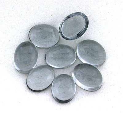 THREE 8x6 Oval Blue Gray Lab Quartz Cab Cabochon Gem Stone Gemstone ...