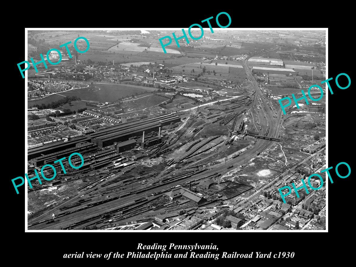 OLD POSTCARD SIZE PHOTO OF READING PENNSYLVANIA THE P&R RAILROAD YARDS ...