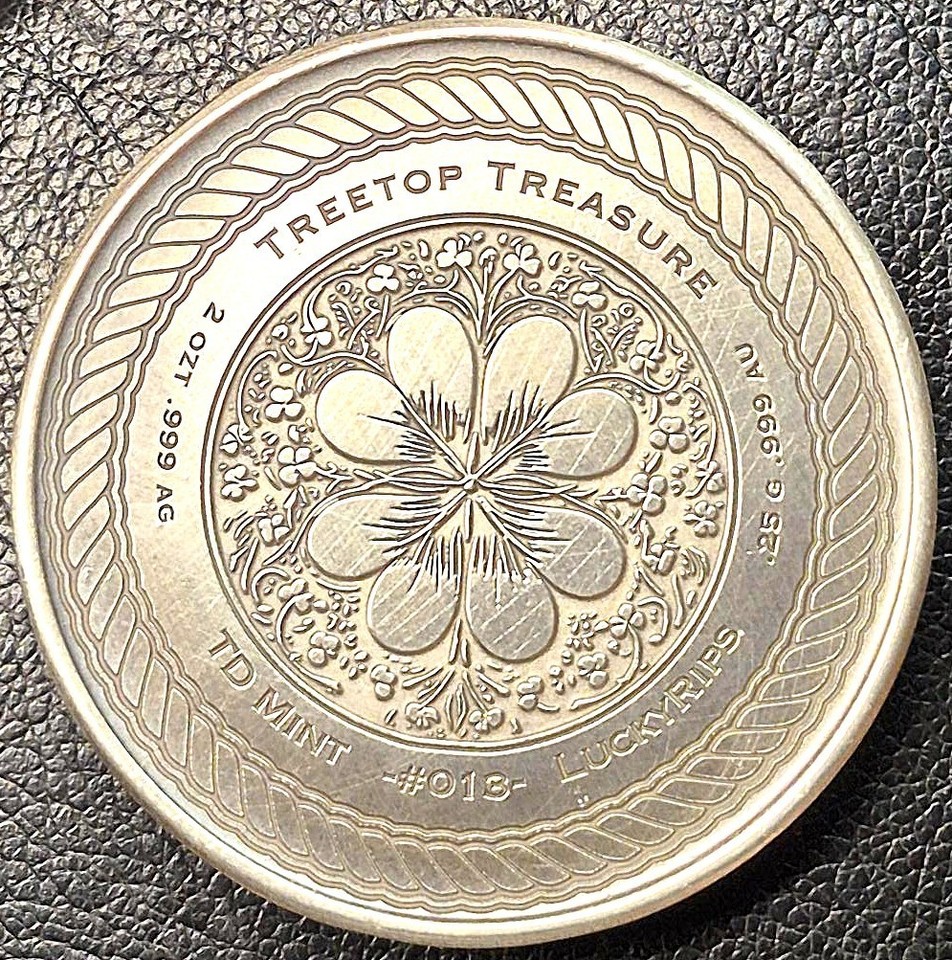 2025 LUCKY RIPS 8 TREE TOP TREASURE #013 2 Oz SILVER / .25g GOLD by T.D ...