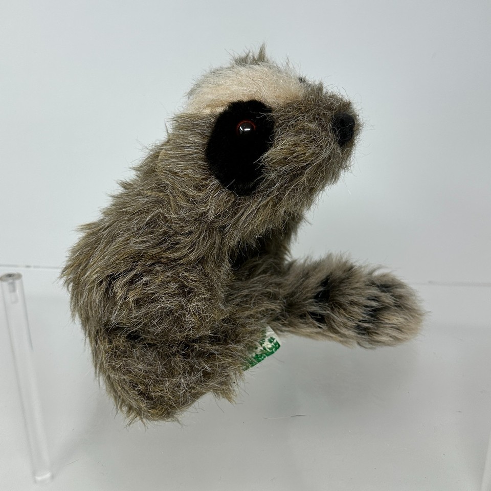 Folkmanis Baby Raccoon Hand Puppet Plush Stuffed Animal Furry Folk Cute ...