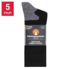 Weatherproof Outdoor Wool Blend Crew Sock Size 6-12 Black Gray Heel 5 ...
